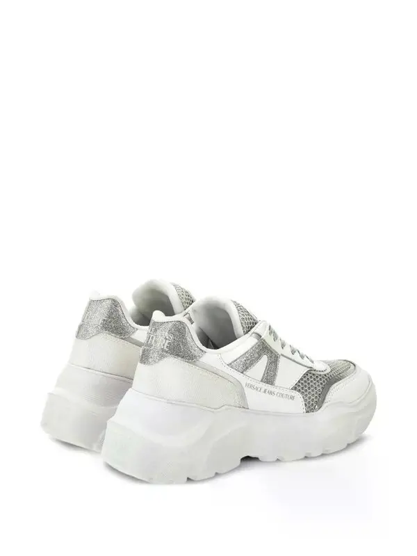 Versace Glitter-panelled Chunky Sneakers - White