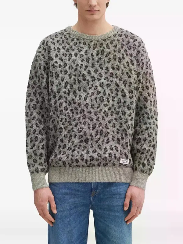 WACKO MARIA Leopard-print Crew Neck Sweater