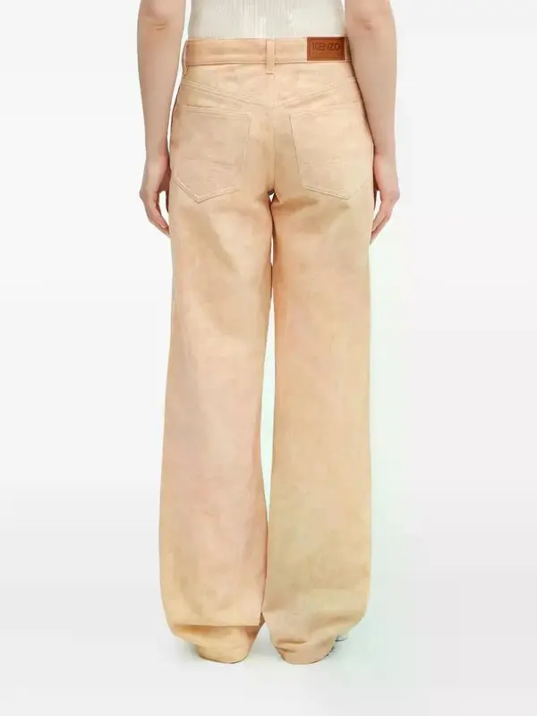 Kenzo Peonies Patch-pocket Wide Leg Jeans