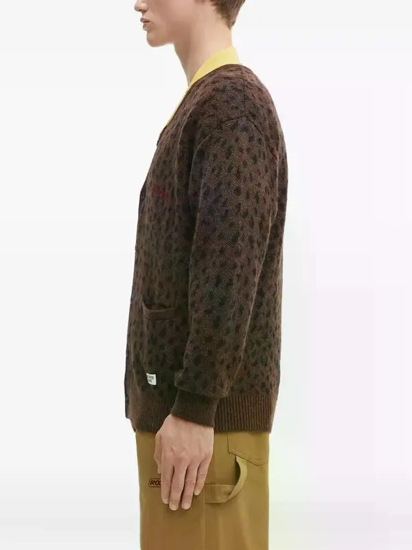 WACKO MARIA Leopard-print Cardigan - Brown