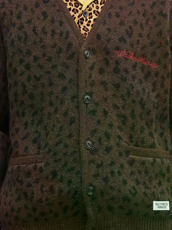WACKO MARIA Leopard-print Cardigan - Brown
