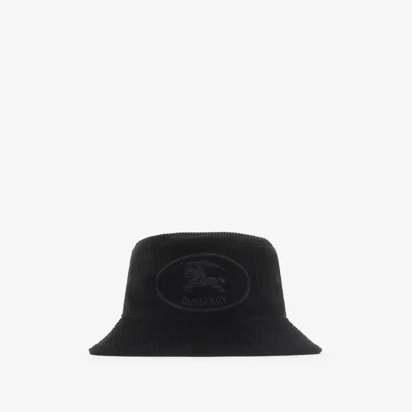 Burberry Knight Stamp Corduroy Bucket Hat - Black