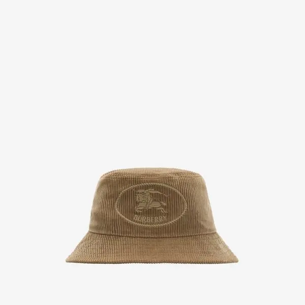 Burberry Knight Stamp Corduroy Bucket Hat - Sweep Beige