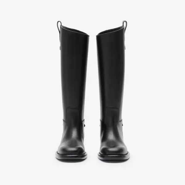 Burberry Leather Cavalier Boots - Black