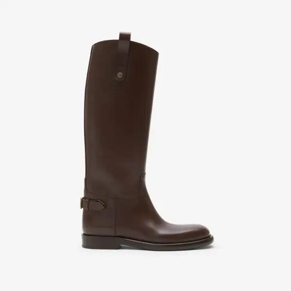 Burberry Leather Cavalier Knee-high Boots - Treacle Brown