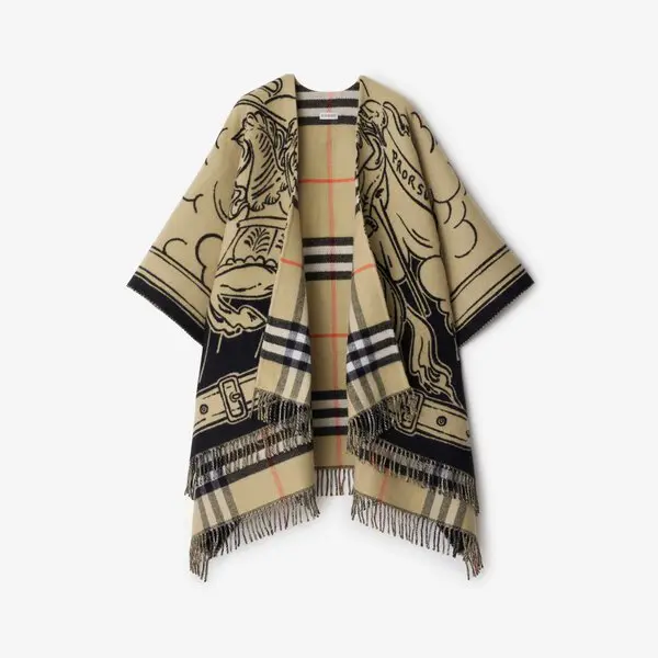 Burberry Stormy Knight Wool Cape - Sand