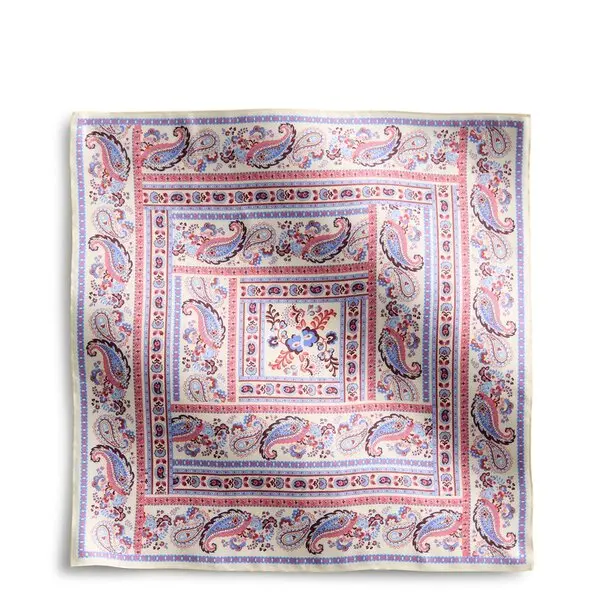VERA BRADLEY Square Silk Scarf In Heritage Border Paisley - Pink/blue