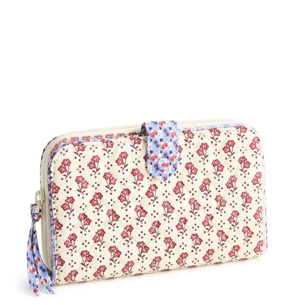 VERA BRADLEY Large Tab Wallet In Rachel Ditsy - Red/blue