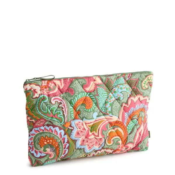 VERA BRADLEY Laptop Pouch In Leaf Me Not Paisley - Green/orange