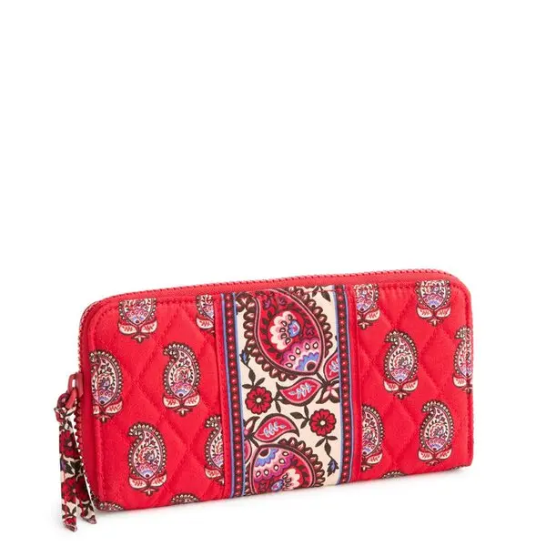 VERA BRADLEY Continental Wallet In Flowering Paisley Goji Berry - Red