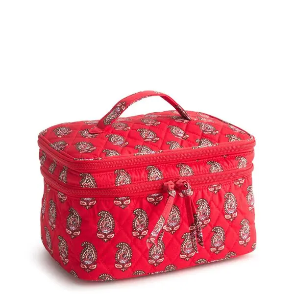 VERA BRADLEY Brush Up Cosmetic Case In Flowering Paisley Goji Berry - Red