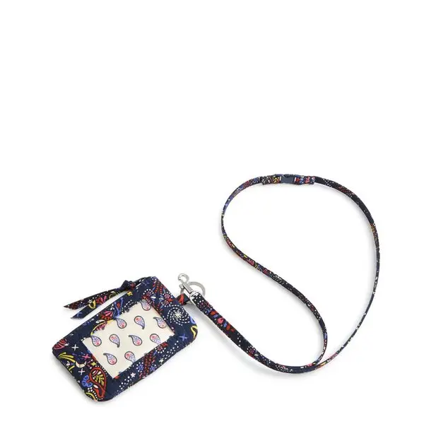 VERA BRADLEY Zip Id Pouch W/breakaway Lanyard In Starry Paisley - Blue