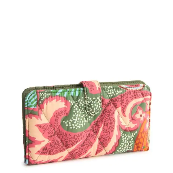 VERA BRADLEY Tab Wallet In Leaf Me Not Paisley - Green/orange