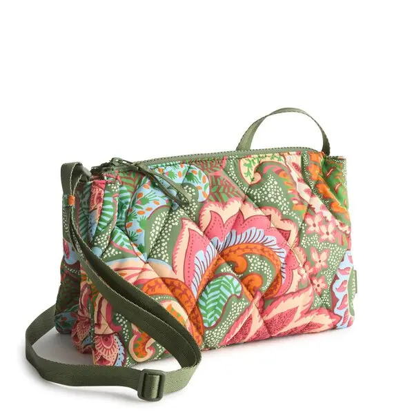 VERA BRADLEY Foxbury Crossbody Bag In Leaf Me Not Paisley - Green