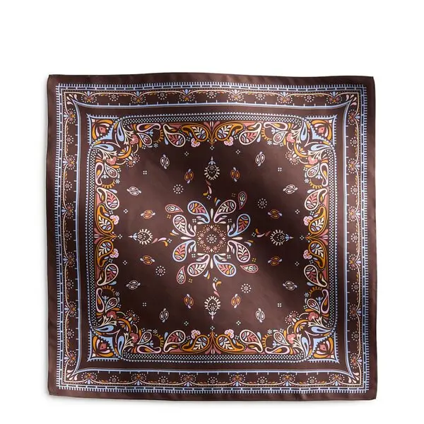 VERA BRADLEY Square Silk Scarf In Starry Paisley Coffee Bean - Brown
