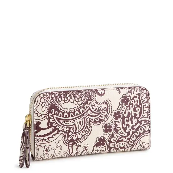 VERA BRADLEY Medium Continental Wallet In Eclectic Paisley Cottage Cream - Red
