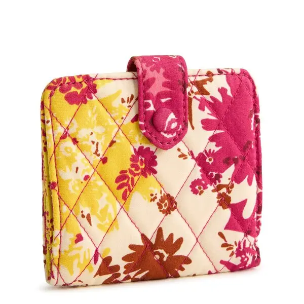 VERA BRADLEY Small Tab Wallet In Starstruck Daisies - Pink/green