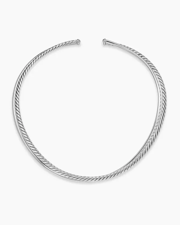 David Yurman Bold Crossover Collar Necklace - All Sterling Silver