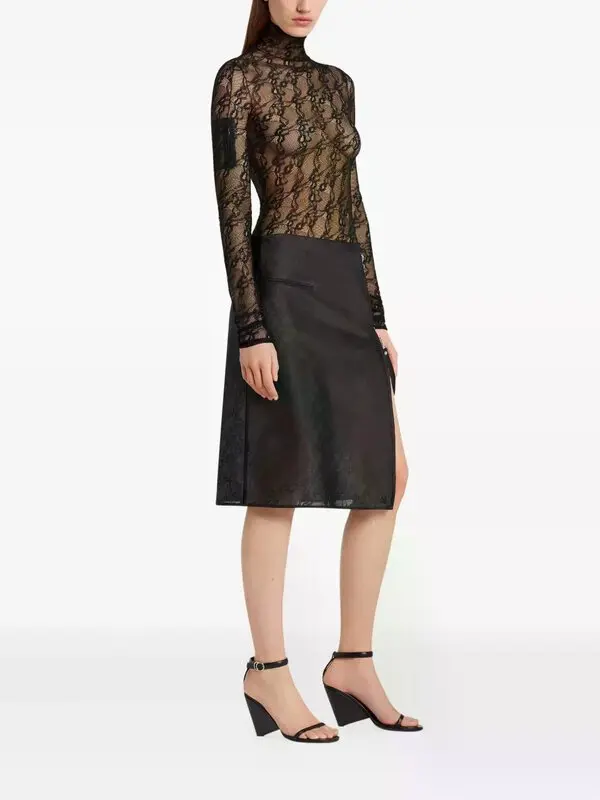COURREGES Lace-panel High-neck Top
