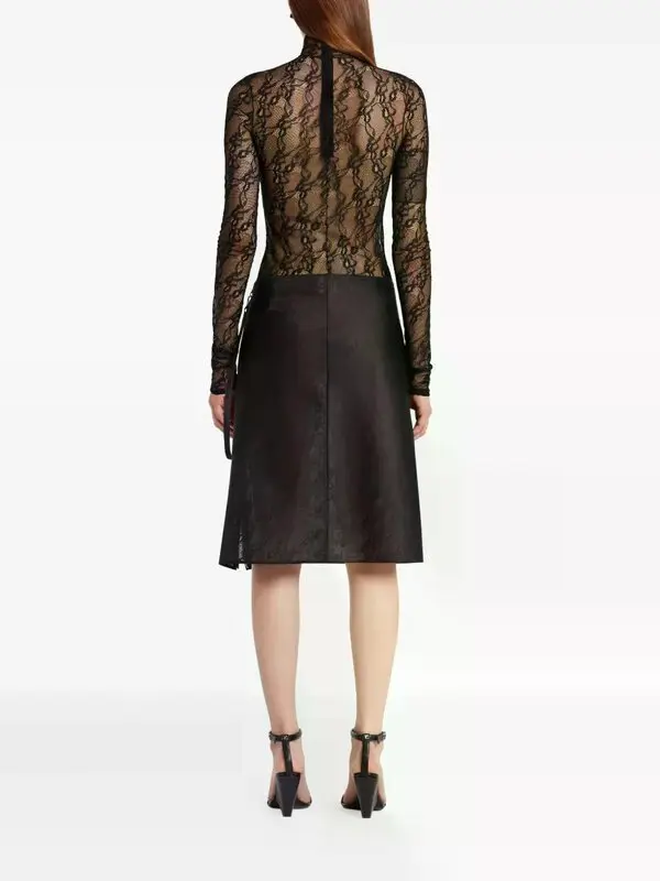 COURREGES Lace-panel High-neck Top