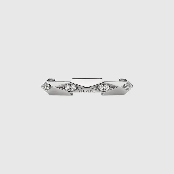 Gucci Link To Love Diamond 18k Ring - White Gold