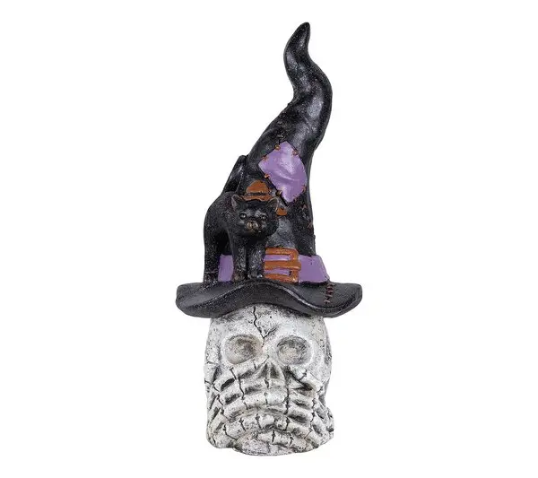 NORTHLIGHT Skull In Witch Hat Halloween Decor 2 .75 - One-color