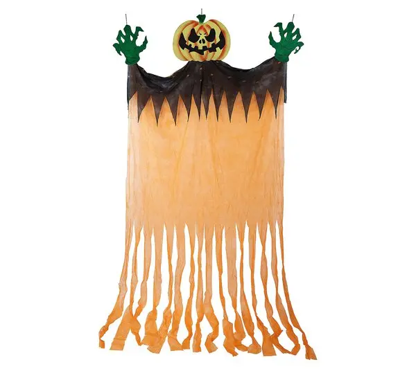 NORTHLIGHT 11' Scary Jack-o-lantern Halloween H Nging Decor - One-color