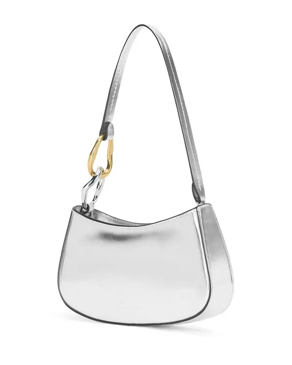 Staud Ollie Leather Shoulder Bag - Chrome Leather