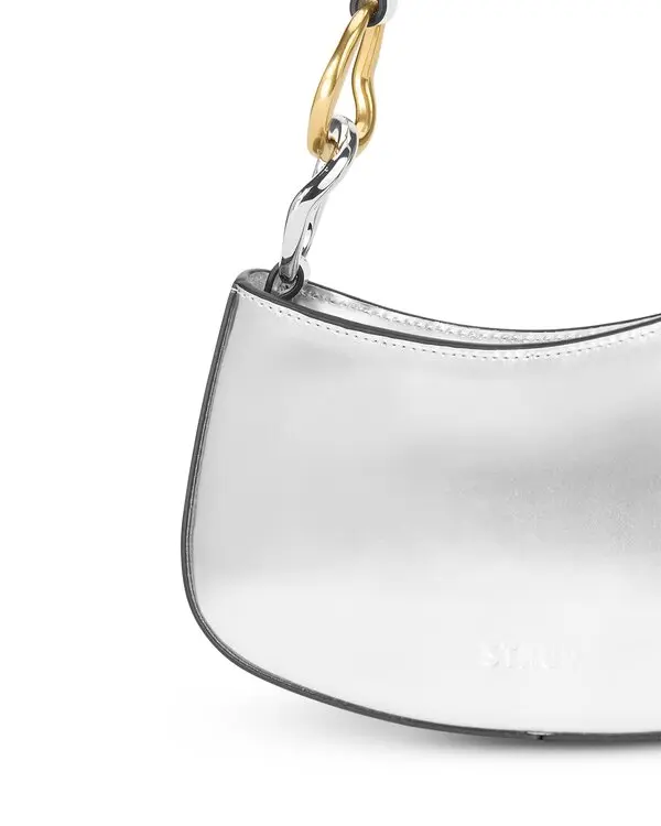Staud Ollie Leather Shoulder Bag - Chrome Leather