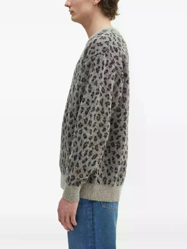 WACKO MARIA Leopard-print Crew-neck Sweater