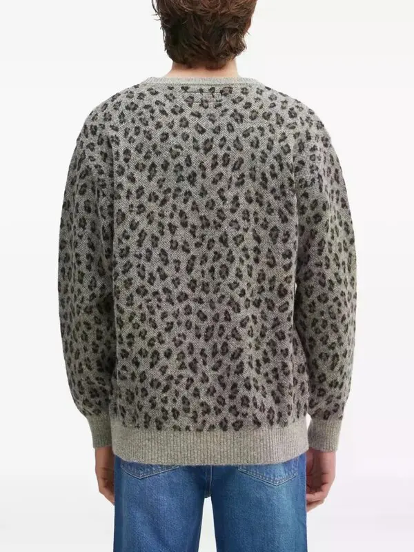 WACKO MARIA Leopard-print Crew-neck Sweater