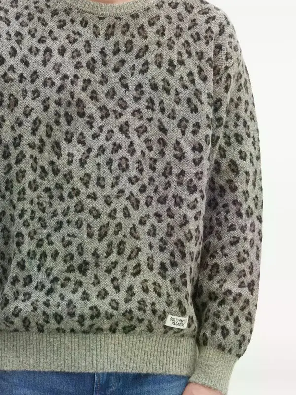 WACKO MARIA Leopard-print Crew-neck Sweater