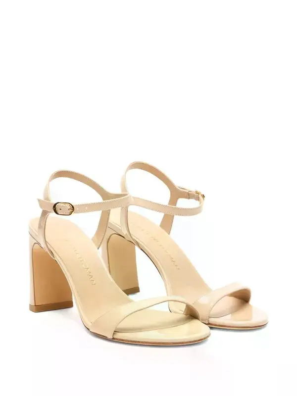 STUART WEITZMAN 85mm Babette 85 Patent Leather Ankle-strap Sandals - Neutrals