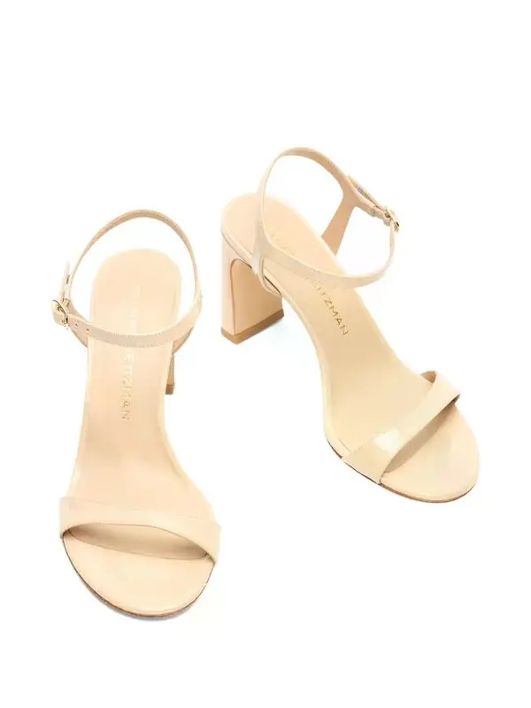 STUART WEITZMAN 85mm Babette 85 Patent Leather Ankle-strap Sandals - Neutrals
