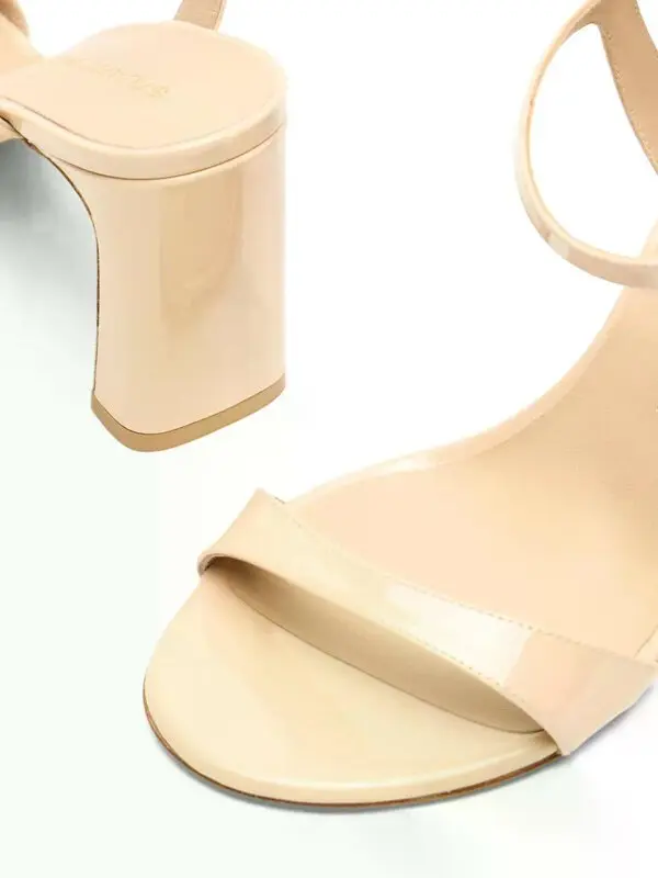 STUART WEITZMAN 85mm Babette 85 Patent Leather Ankle-strap Sandals - Neutrals