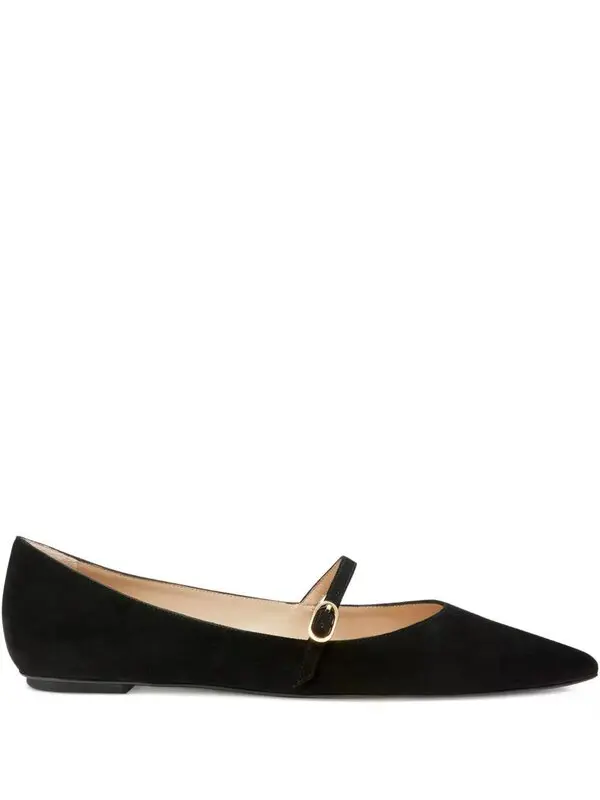 STUART WEITZMAN Emilia Pointed-toe Ballet Flats - Black