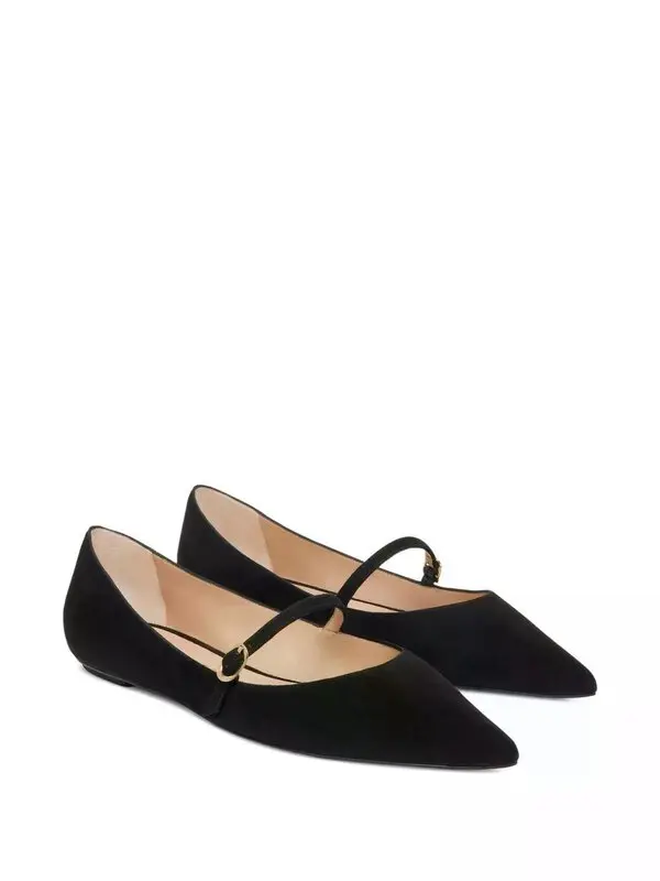 STUART WEITZMAN Emilia Pointed-toe Ballet Flats - Black