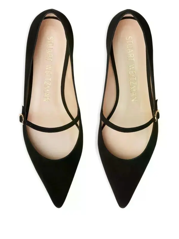 STUART WEITZMAN Emilia Pointed-toe Ballet Flats - Black