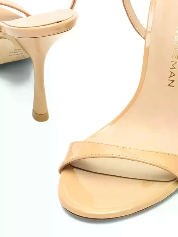STUART WEITZMAN 100mm Nudist Wrap Patent-leather Sandals - Neutrals