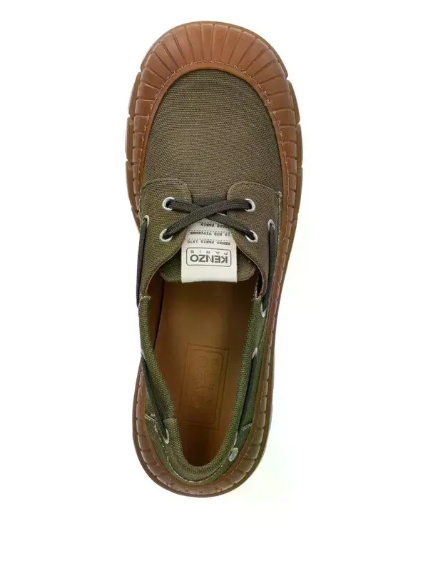 Kenzo Panelled Lace-up Loafers - Green