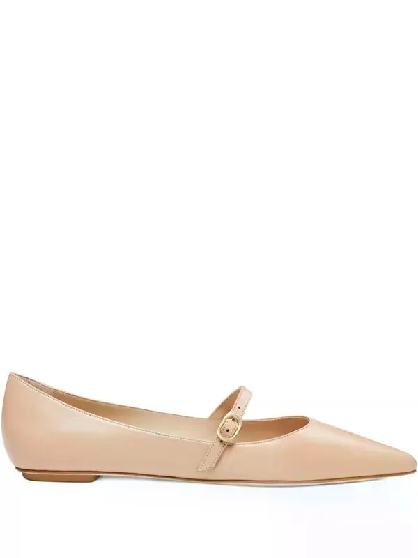 STUART WEITZMAN Emilia Pointed-toe Ballet Flats - Neutrals