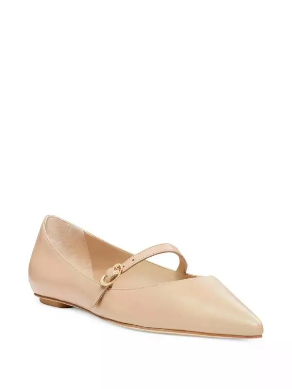 STUART WEITZMAN Emilia Pointed-toe Ballet Flats - Neutrals