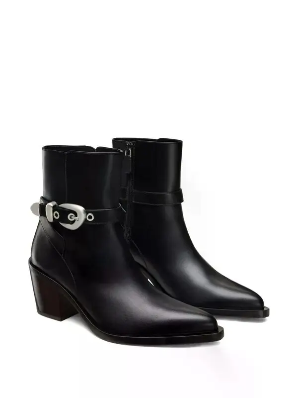 STUART WEITZMAN Maven Buckle-strap Leather Boots