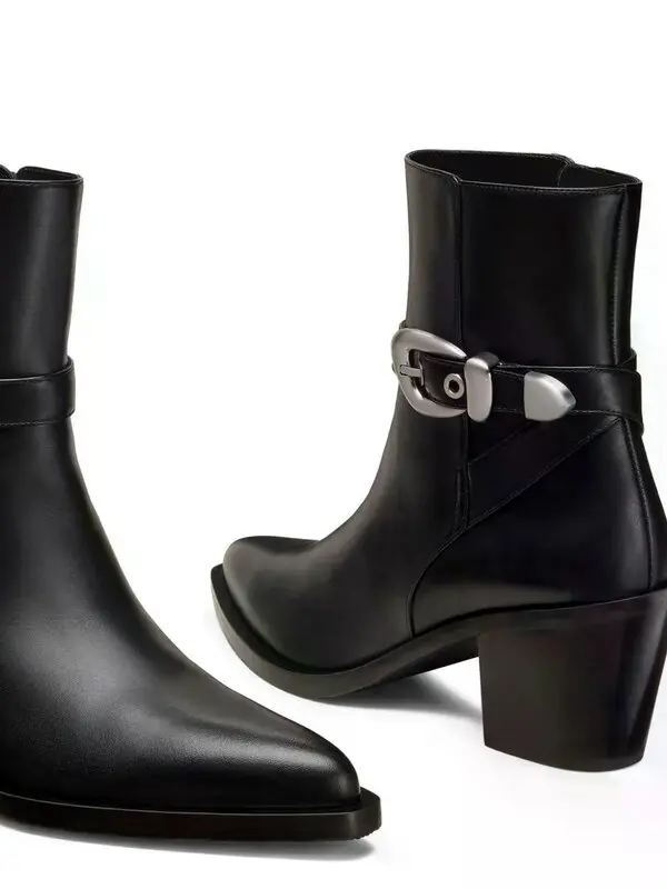 STUART WEITZMAN Maven Buckle-strap Leather Boots