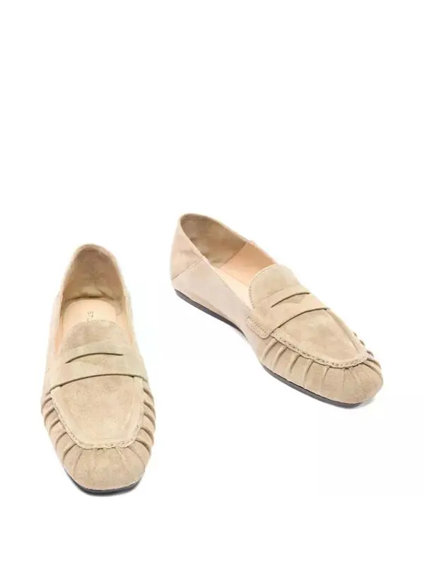 STUART WEITZMAN Brooks Pleated Penny Loafers - Neutrals