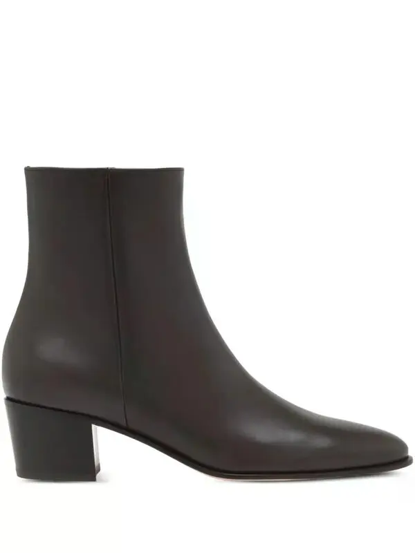 GIANVITO ROSSI Zip-detail Leather Ankle Boots - Brown