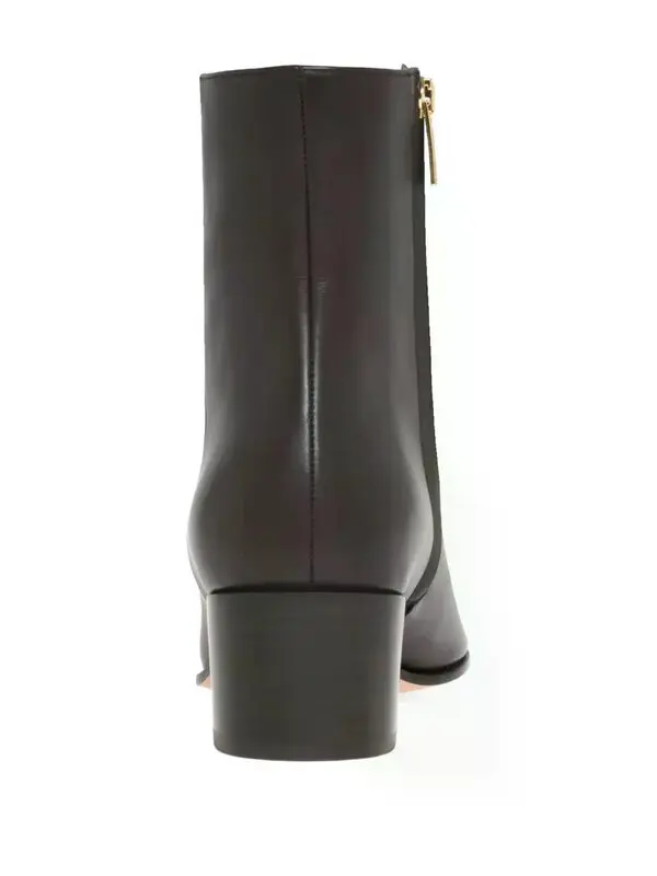 GIANVITO ROSSI Zip-detail Leather Ankle Boots - Brown