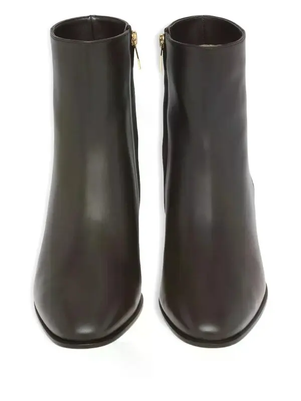 GIANVITO ROSSI Zip-detail Leather Ankle Boots - Brown