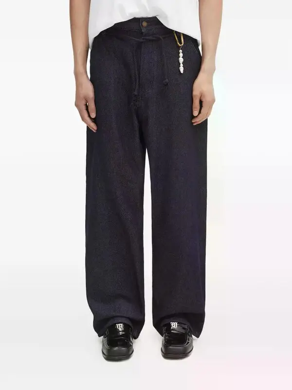 DARKPARK Drawstring Pearl-embellished Jeans