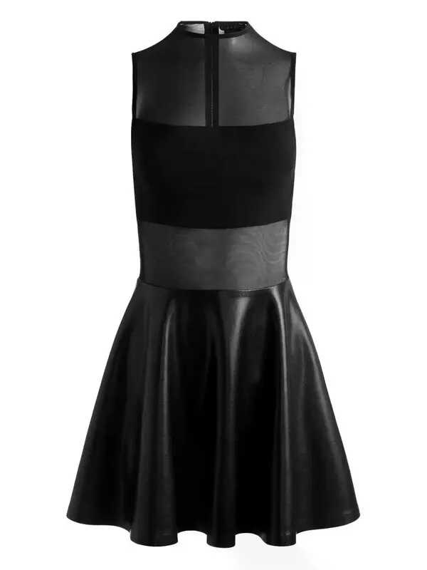 Alice + Olivia Chara Mesh-Paneled Mini Dress In Black | Editorialist